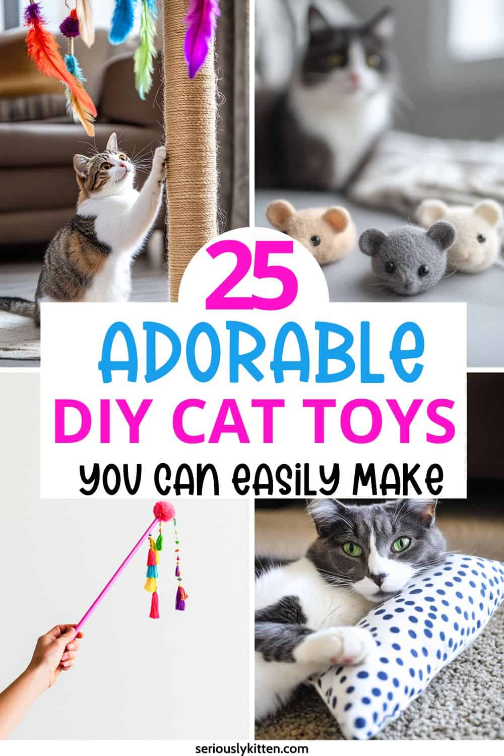 25 Adorably Easy DIY Cat Toys to Entertain Your Cat