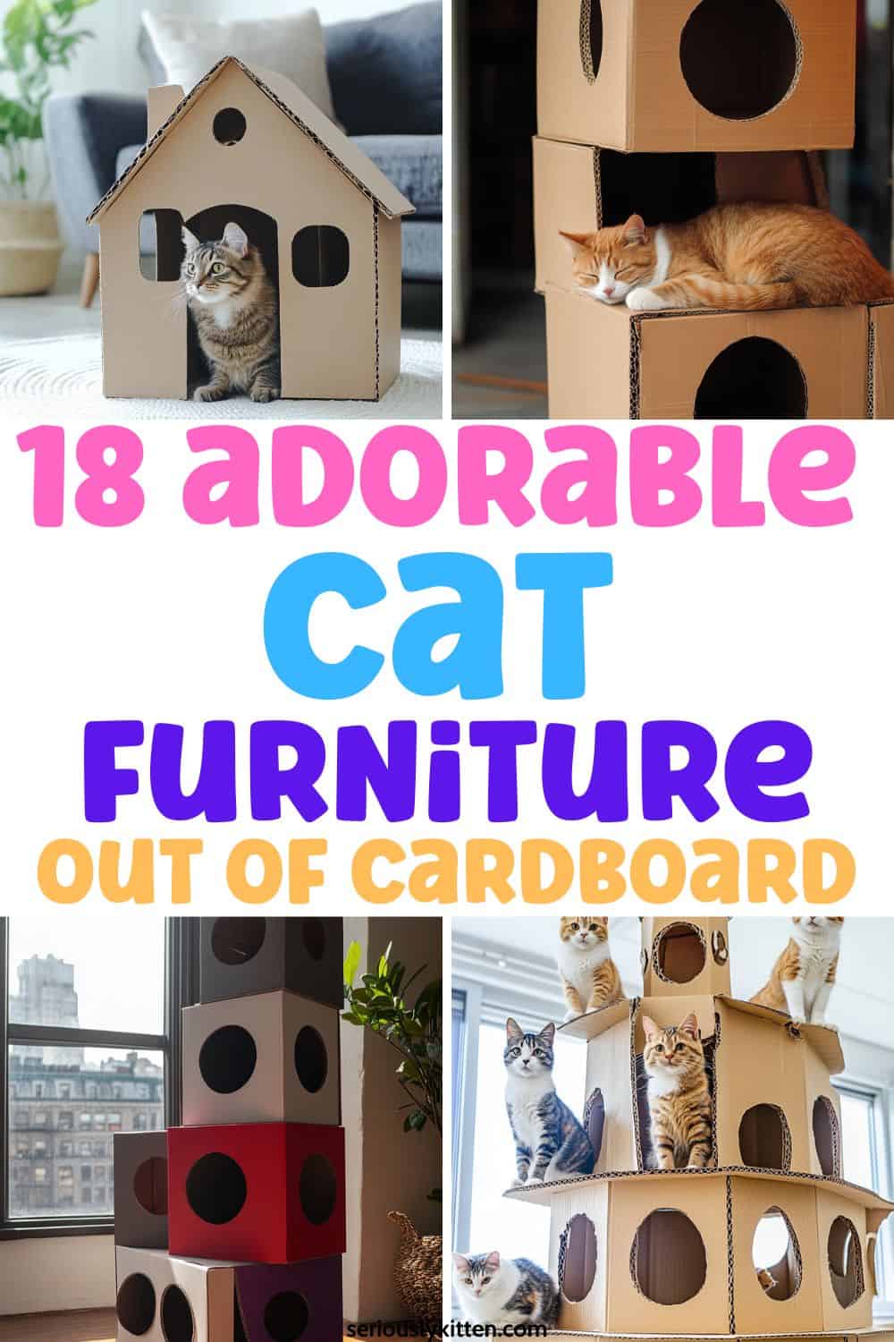18 Cute & Easy DIY Cardboard Furniture for Cats