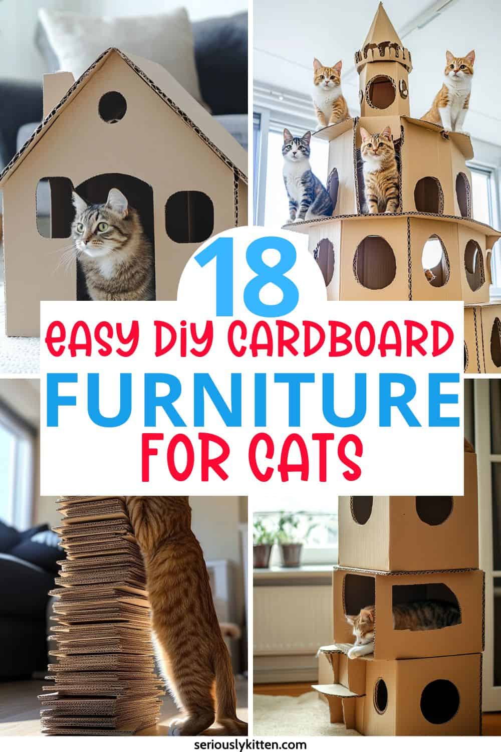 18 Cute & Easy DIY Cardboard Furniture for Cats